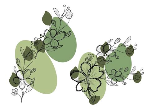 정원에서 나비와 꽃의 컬렉션 프리미엄 벡터