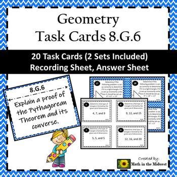 G Task Cards Proof Of The Pythagorean Theorem And Its Converse