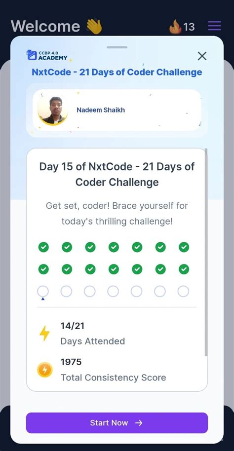 Nadeem Shaikh On Linkedin I Completed With The 14 Days Coder Challenges Nxtwave Rahul Attuluri