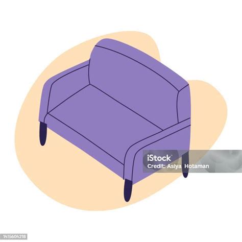 소파 편안한 소파 좌석 흰색 배경에 고립된 벡터 평면 가구 일러스트 레이 션 0명에 대한 스톡 벡터 아트 및 기타 이미지 0명 가구 가정 생활 Istock