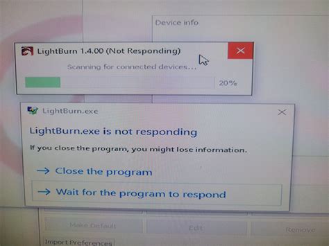 LB Stops Responding During Search For Connected Devices GRBL