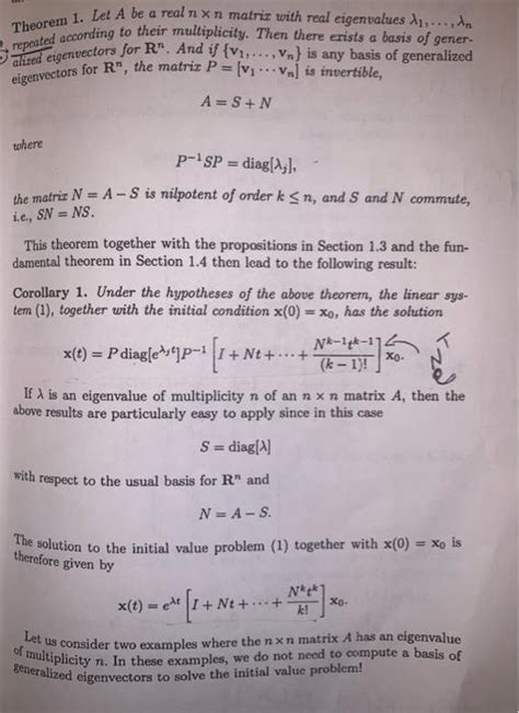 Solved Theorem 1 Let A Be A Real Nxn Matrix With Real