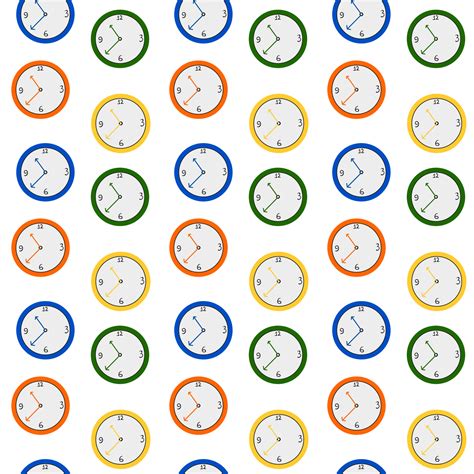 Clocks Pattern Illustration Vector On White Background Vector Art At Vecteezy