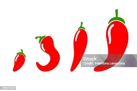 향신료 레벨 표시 붉은 뜨거운 칠리 페퍼 온화한 매운 뜨거운 여분의 뜨거운 미터 칠리 레벨 아이콘 세트 흰색 배경에서 격리된 벡터 그림입니다 고무도장에 대한 스톡 벡터 아트