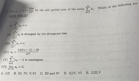 solved let s e−11∗10n be the nth partial sum of the series