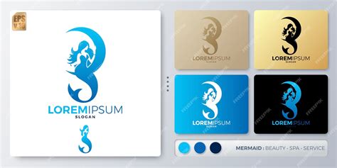 인어 벡터 그림 로고 디자인 브랜딩 삽입을 위한 빈 이름 모든 종류의 응용 프로그램에 대한 예제로 설계 회사 Indentity