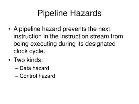 Ppt Lecture 16 Risc Architecture Pipeline Hazards Powerpoint