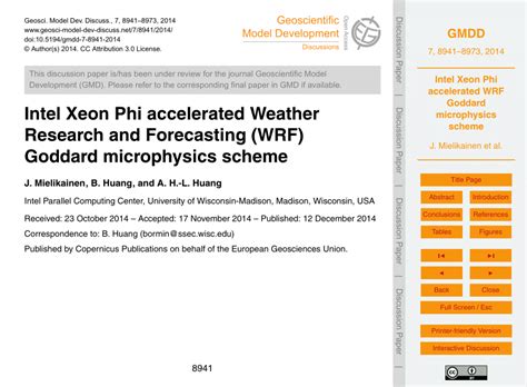 Pdf Intel Xeon Phi Accelerated Weather Research And Forecasting Wrf Goddard Microphysics Scheme