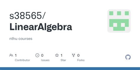 GitHub S LinearAlgebra Nthu Courses