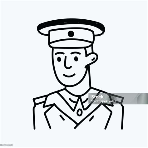 경찰 아바타 아이콘 직업 로고 남성 캐릭터 플랫 간단한 벡터 그림 많은 분야에서 사용할 수있는 손 도면 심플한 디자인 개념에 대한 스톡 벡터 아트 및 기타 이미지 Istock