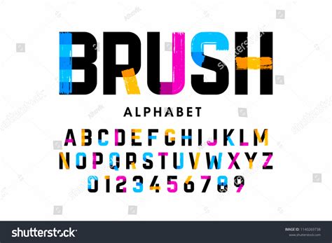 페인트 브러쉬 선 글꼴 알파벳 문자 스톡 벡터로열티 프리 1140269738 Shutterstock