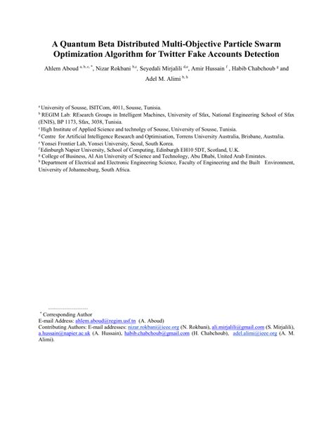 Pdf A Quantum Beta Distributed Multi Objective Particle Swarm