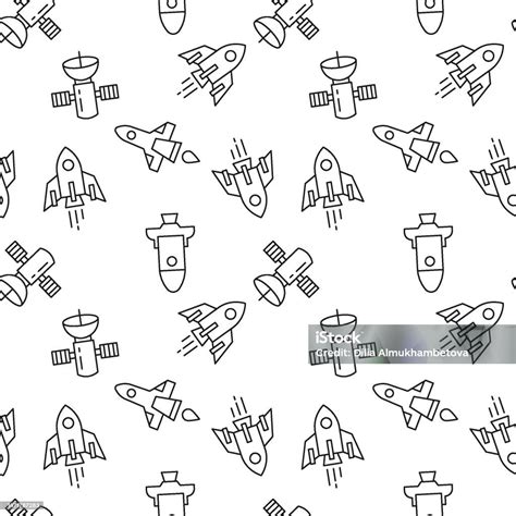 다양한 우주선의 매끄러운 벡터 반복 패턴 웹 사이트 앱 옷 표지 배너 등에 사용할 수 있습니다 과학에 대한 스톡 벡터 아트 및 기타 이미지 Istock