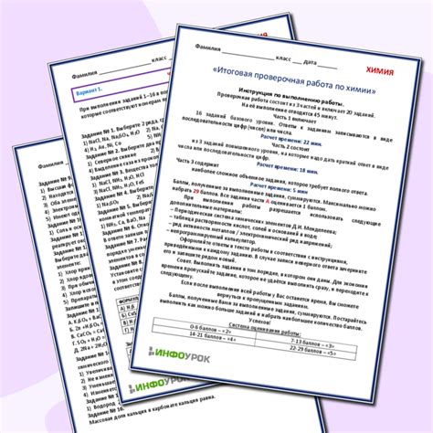 Контрольная работа «Итоговая проверочная работа по химии 8 класс