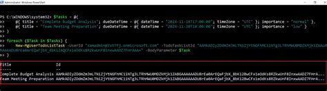 Using New Mgusertodolisttask In Graph Powershell