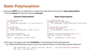 C The Curiously Recurring Template Pattern Static Polymorphsim And