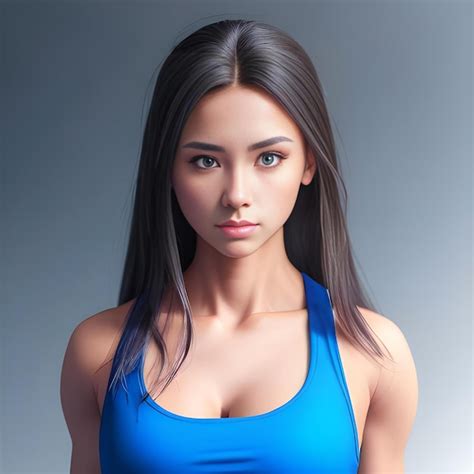 Premium Ai Image Portrait Of A Beautiful Young Woman With Long