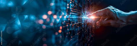 Next Generation Technology Era Ai Machine Learning Hands Interacting With Big Data Structure