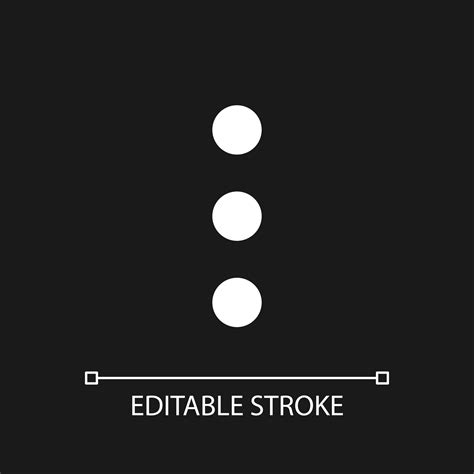 Three Vertical Dots Menu Pixel Perfect White Linear Ui Icon For Dark
