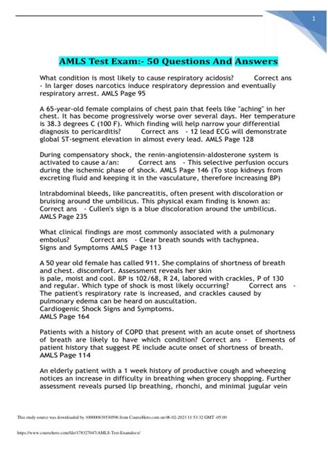 Amls Test Exam 50 Questions And Answers Amls Stuvia Us