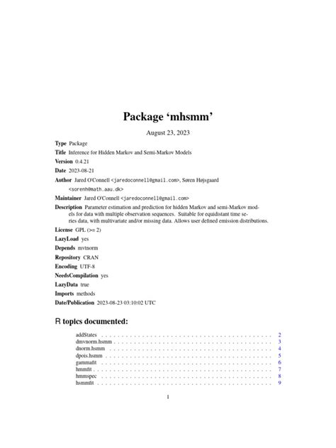 Mhsmm Pdf Statistical Theory Applied Mathematics