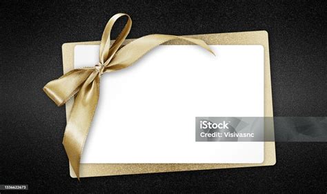 황금 리본 리본 리본 흰색 기프트 카드 홍보 를위한 복사 공간이있는 검은 배경 템플릿에 고립 된 블랙 프라이데이 컨셉 선물 카드에 대한 스톡 사진 및 기타 이미지 Istock