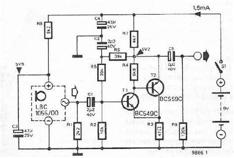 Microphone Amplifier Circuit Diagram Using Transistor