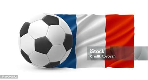 흰색 배경에 프랑스 국기가 있는 현실적인 가죽 축구공 3d 벡터 일러스트 레이 션 축구에 대한 스톡 벡터 아트 및 기타 이미지 축구 3차원 형태 개념 Istock