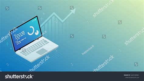 Laptop Data Analysis Chart Isometric Illustration Stock Vector Royalty Free 1665538981