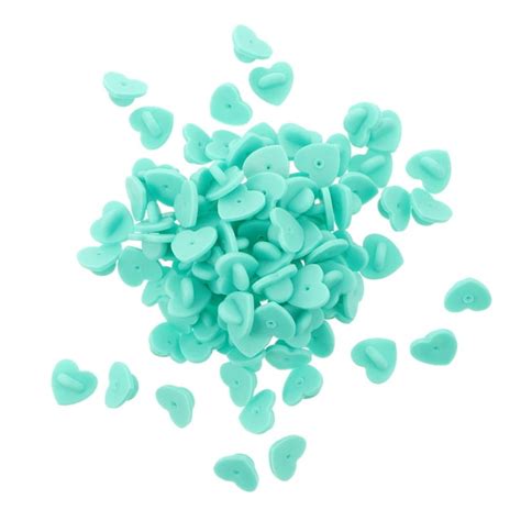 100 Pcs Heart Shape Pin Backs Rubber Pin Keepers Practical Brooch Clasps