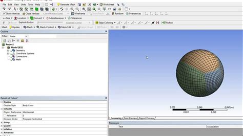 Structured Mesh Generation For A Spherical Geometry In Ansys Learn Mesh Structuring Techniques