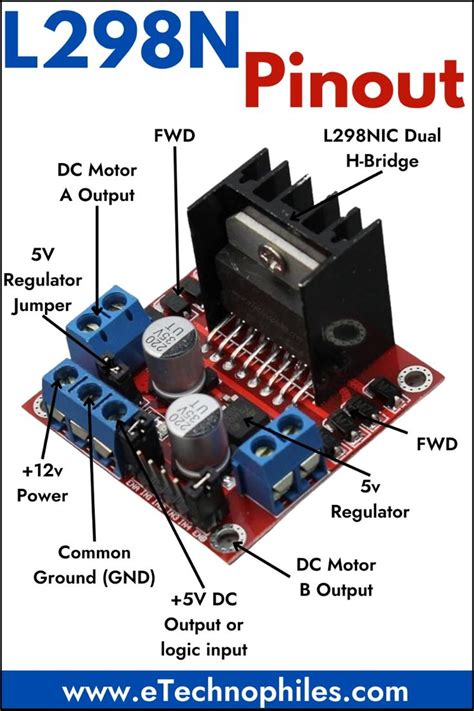 L298n Pinout Robotics Projects Arduino Projects Electrical Circuit Diagram