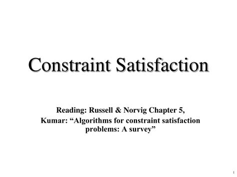 Ppt Constraint Satisfaction Powerpoint Presentation Free Download