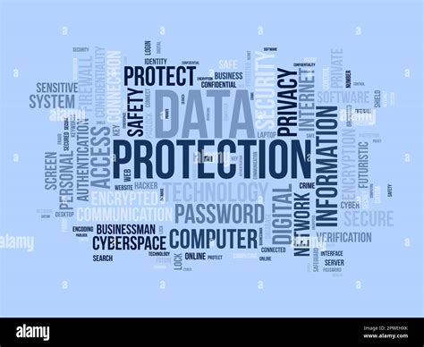 Word Cloud Background Concept For Data Protection Digital Security Network Technology