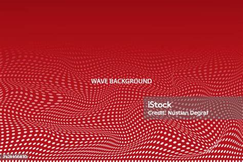 추상적 인 현대 물결 모양의 점 스타일 빨간 흰색 빛 네온 효과 미래 지향적 인 벽지 배경 0명에 대한 스톡 벡터 아트 및 기타 이미지 0명 3차원 형태 개념