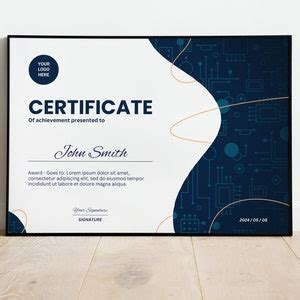 Tech Themed Certificate Of Completion Appreciation Award CANVA Etsy