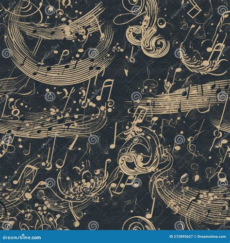 Random Music Theme Seamless Abstract Background Tile Generative Ai