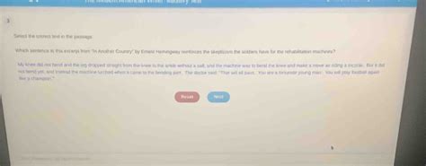 Solved 3 Select The Correct Text In The Passage Which Sentence In This Excerpt From In Anoth