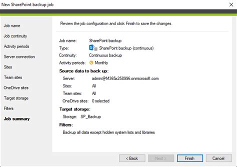 Creating Data Backup Sharepoint Backup Job Codetwo Backup Users Manual