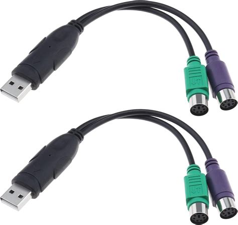 create idea 2pcs ps2 to usb adapter ps2 keyboard and mouse to usb converter cables y splitter