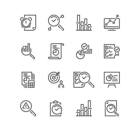 Premium Vector Set Of Analysis Related Icons