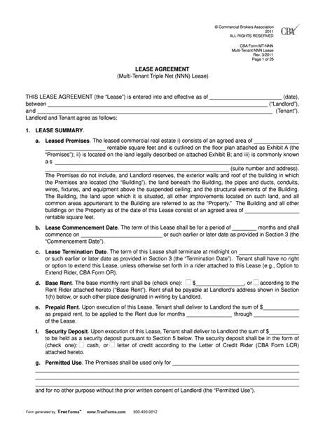 Free Nnn Agreement Template Printable Templates
