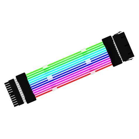 Pcie Cable Psu Sleeved Extension Cable Gpu Cables Extension Rgb Cable For Pc Black 24pin
