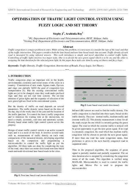 Pdf Optimisation Of Traffic Light Control System Using Fuzzy Logic And Set Theory