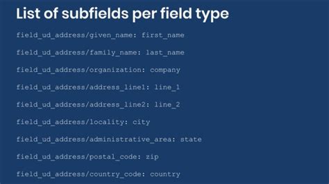 drupal migrations reference list of subfields per field type understand drupal