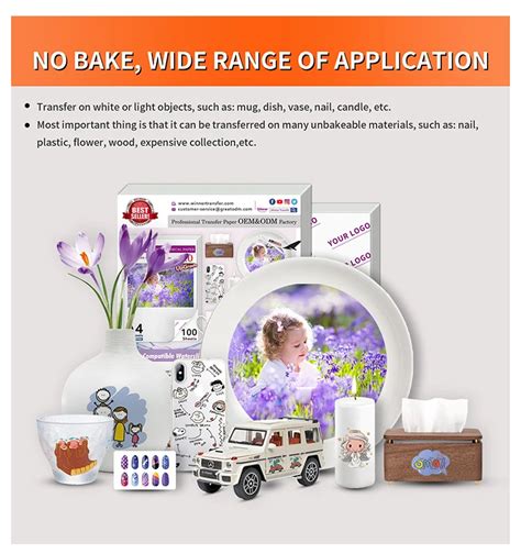베이킹 호환 워터 슬라이드 데칼 종이 물 전송 스티커 없음 머그잔 용 절단 전송 용지 없음