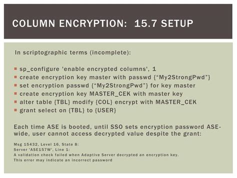 PPT Sybase ASE Column Encryption PowerPoint Presentation Free Download ID 4903479