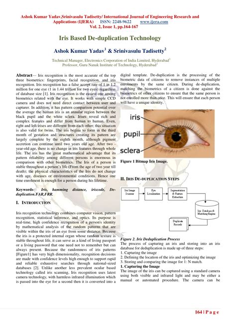 Pdf Iris Based De Duplication Technology