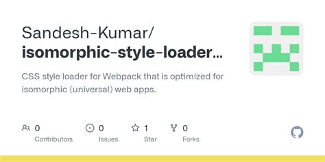 Github Sandesh Kumarisomorphic Style Loader Updated Css Style Loader For Webpack That Is
