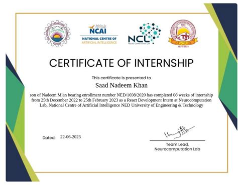 Saad Khan On Linkedin Alhamdullilah Ive Completed My Internship As A React Developer In Ncl…